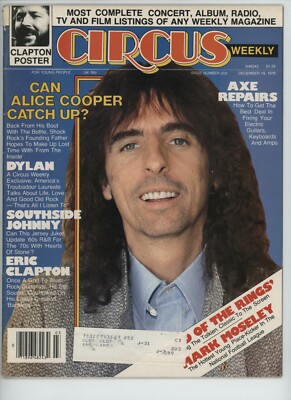 Dec 19 1978 CIRCUS WEEKLY Magazine Alice Cooper Cover - VG * Lord of ...