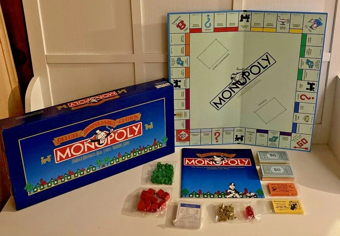 Vintage Deluxe Anniversary Edition Monopoly Game Complete, 50% OFF