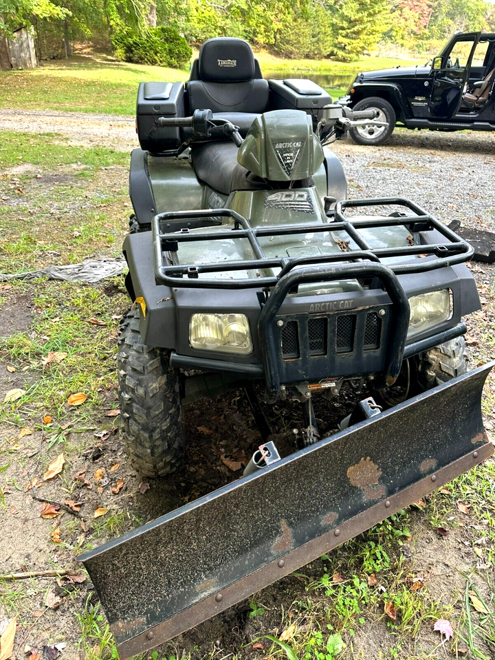 👍2005 Artic Cat 400 ATV Quad 4WD W/Plow Blade AMARACK Rear Seat AS-IS ...