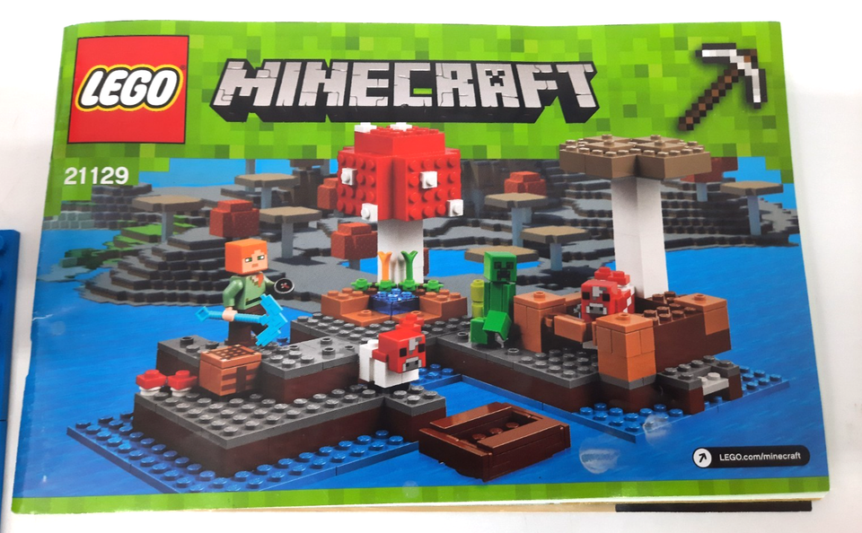 LEGO Minecraft 21129, The Mushroom Island, Complete Set w/ Manual (No ...
