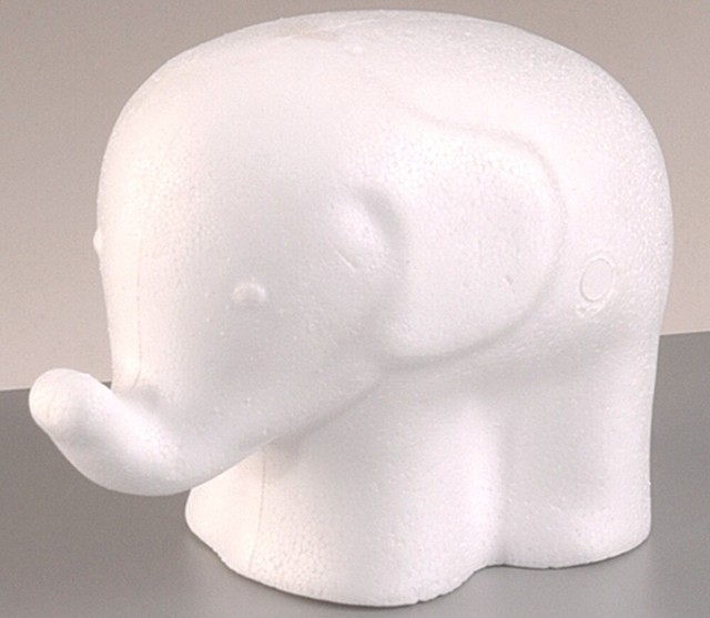 100mm Polystyrene Elephant Shape to Decorate | Styrofoam Shapes for ...