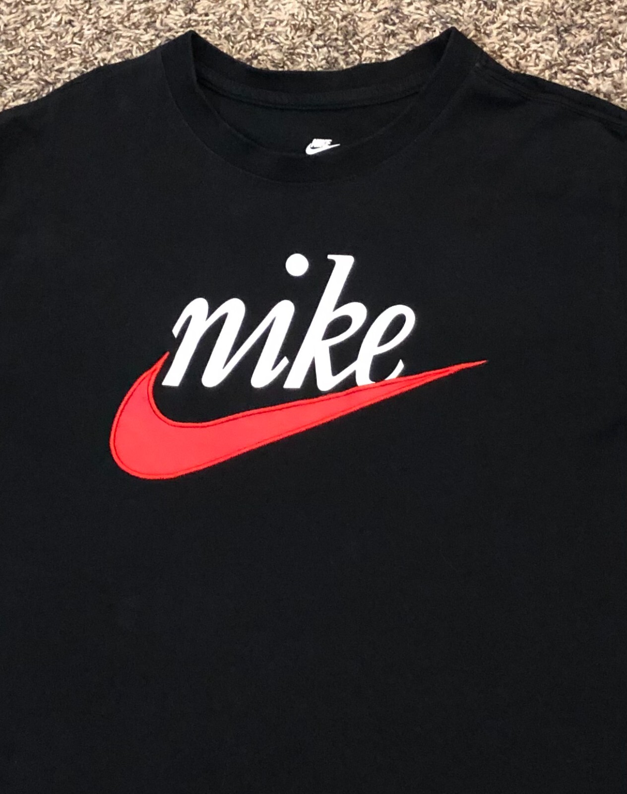 Nike Official Retro Embroidered Swoosh Logo Men's Bla… - Gem