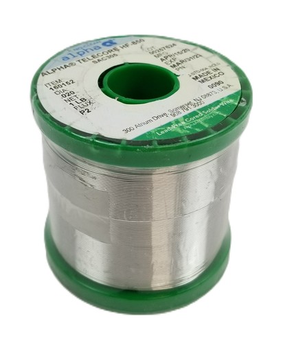 1lb Alpha 160152 Halogen Free HF-850 Solder .020" SAC305 Telecore P2 ...