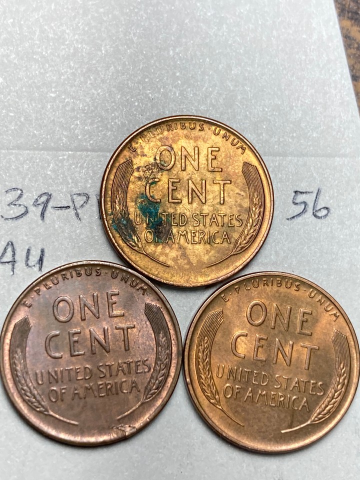 1939-PDS LINCOLN WHEAT CENT SET, ALL "AU" CONDITION, #56 | eBay