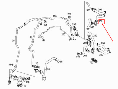MERCEDES-BENZ S W222 Heat Exchanger Feed Hose A2228301596 NEW GENUINE ...