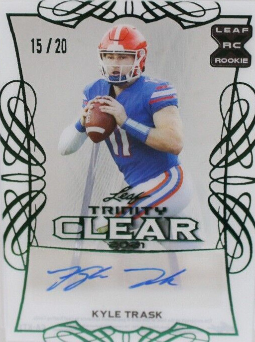 2021 Leaf Trinity - Clear Auto Green Foil #CA-KT1 Kyle Trask /20 (AU ...
