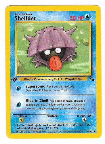 POKEMON CARD - SHELLDER 1ST EDITION 54/62 FOSSIL LP | eBay