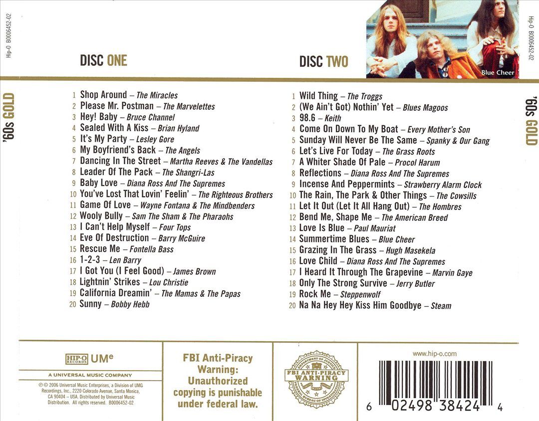 VARIOUS ARTISTS - 60'S GOLD NEW CD 602498384244| eBay