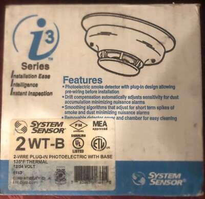 System Sensor 2WT-B Photoelectric Smoke Detector - Same Day Shipping (SEALED) 783863017605| eBay
