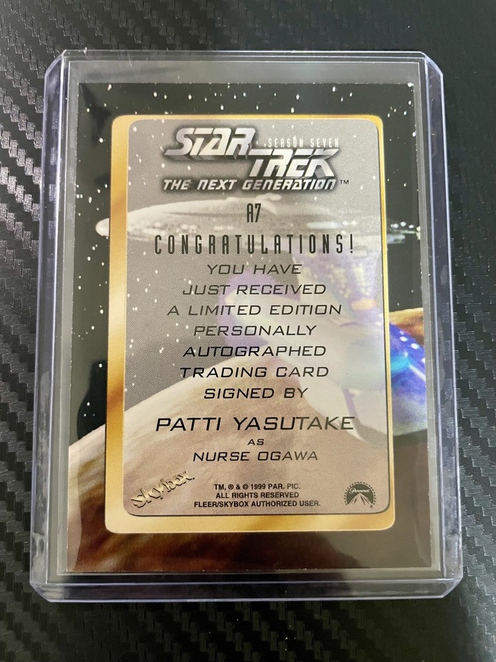 1999 Star Trek TNG Season 7 Autograph Card A7 Patty Yasutake as Nurse ...