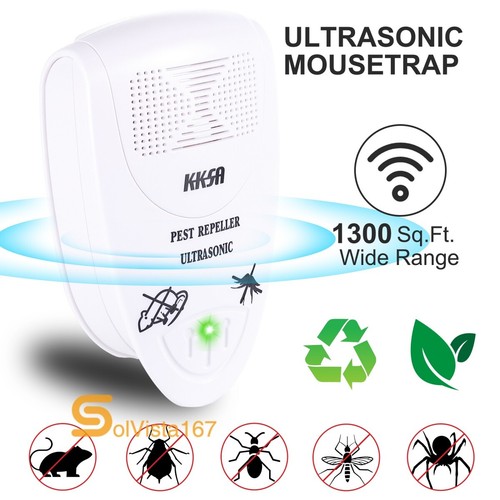 1300sq.ft Ultrasonic Anti Mosquito Rat Mice Flea Cockroach Pest ...