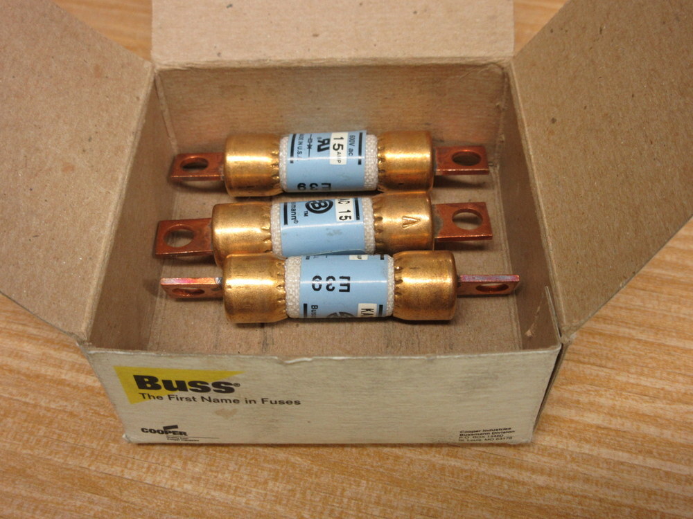 Cooper Bussman KAC 15 Buss 15A Rectifier Fuse KAC15 (Pack of 3) | eBay