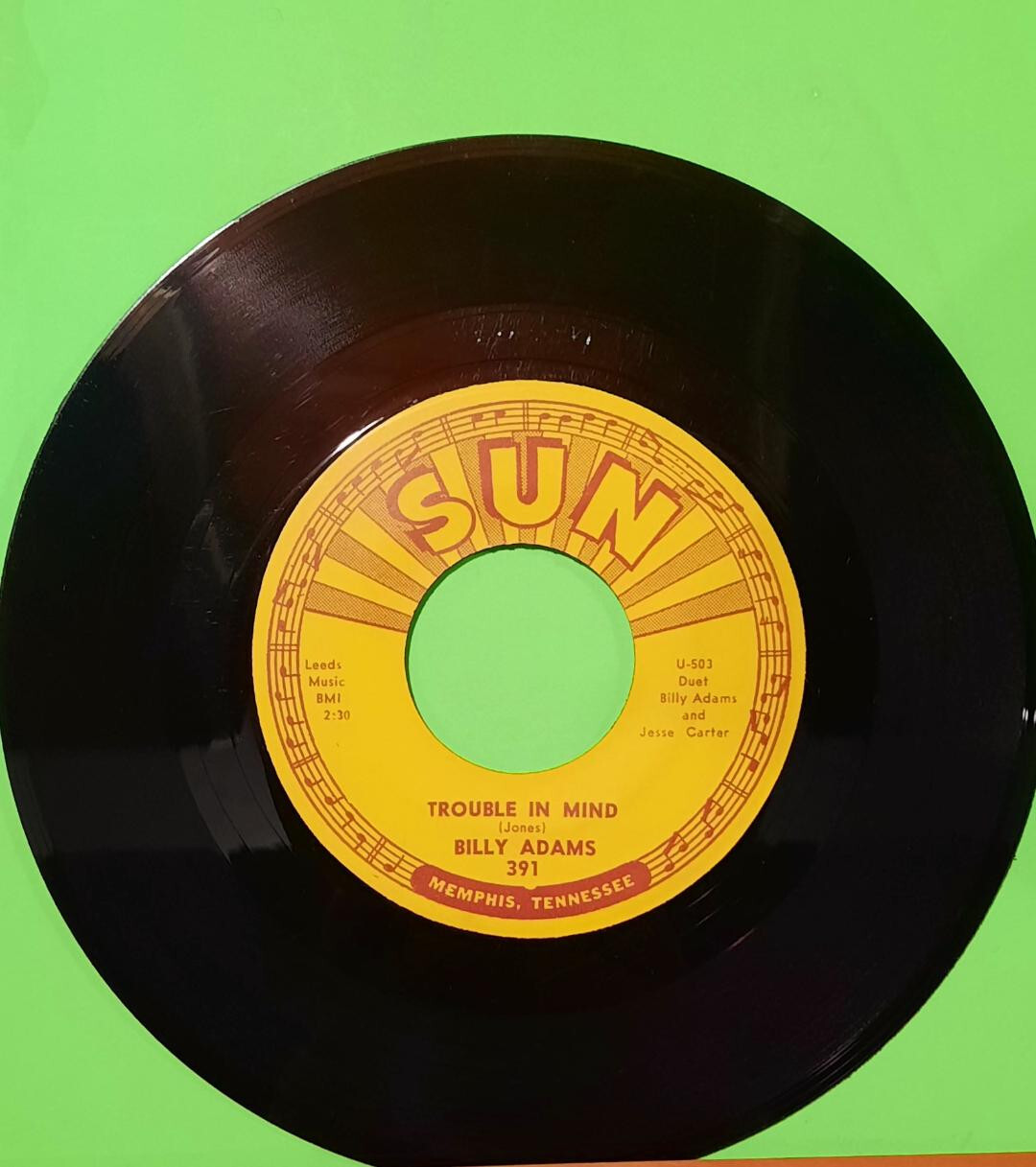 BILLY ADAMS TROUBLE IN MIND SUN R&B SOUL ROCKER 45 RPM RECORD | eBay