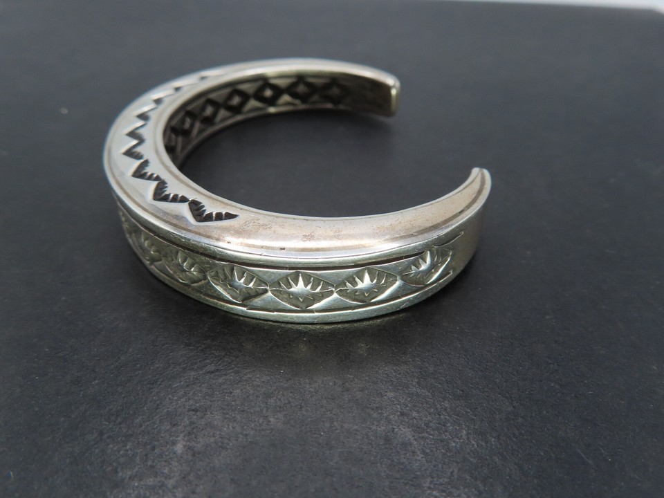 Navajo Leander Tahe Sterling Silver Cuff Bracelet, 37g | eBay