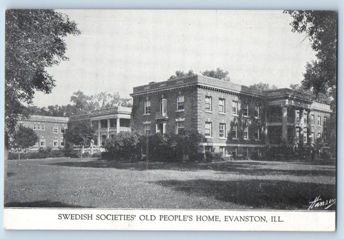c1920 Swedish Societies Old People's Home Building Evanston Illinois IL ...