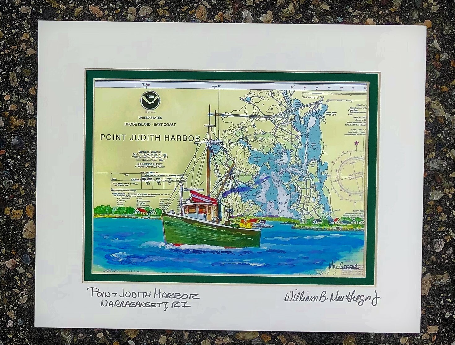 Point Judith Harbor Art Print fishing trawler boat Narragansett wall decor gift | eBay