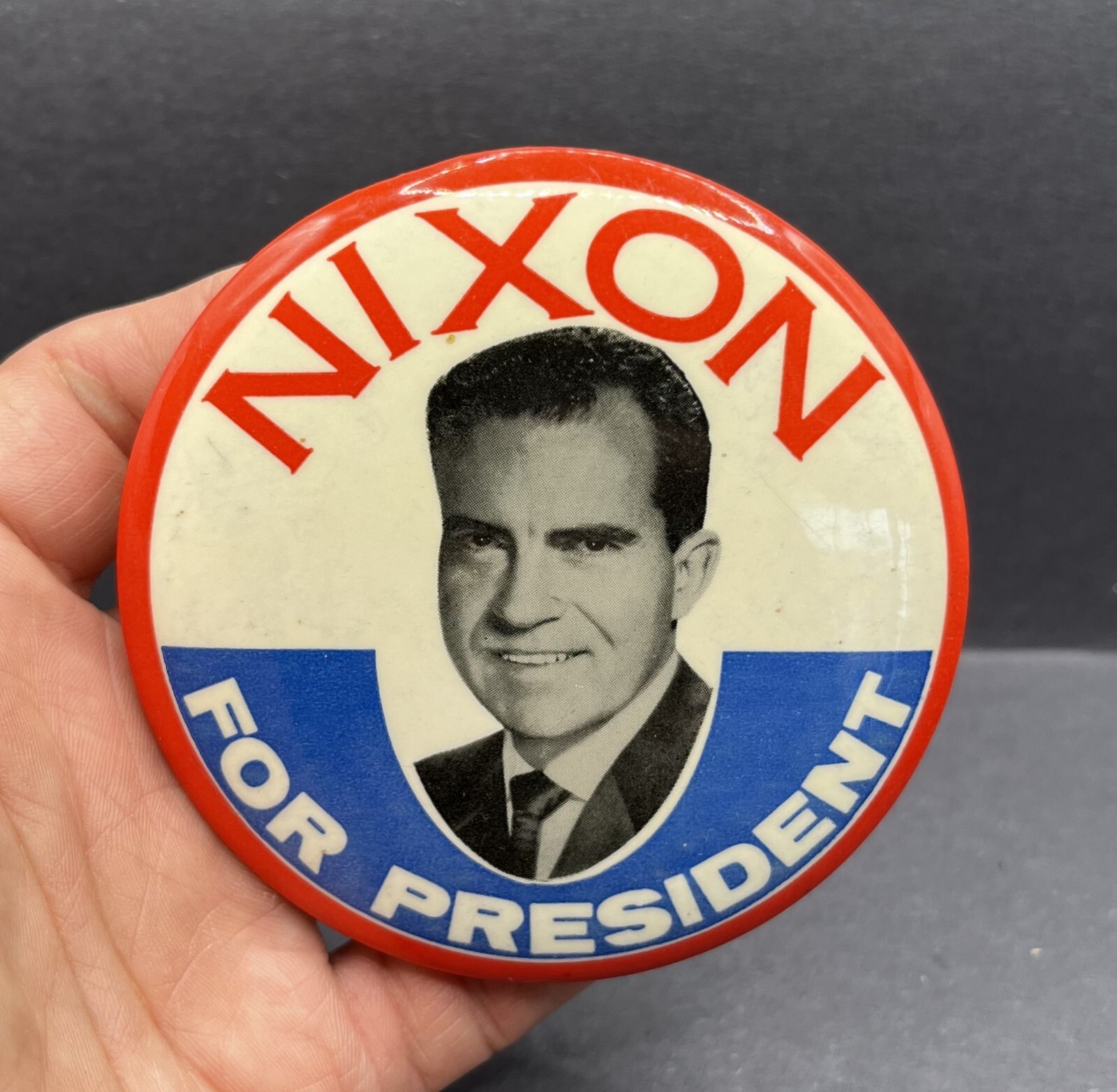 Vintage Nixon For President Campain Button Pinback Large 3-3/8" Slater ...