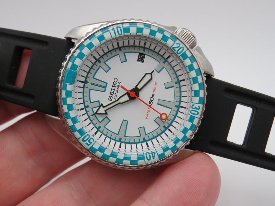Vintage mens automatic Seiko Mod Scuba Diver Sport Rally wrist watch ...