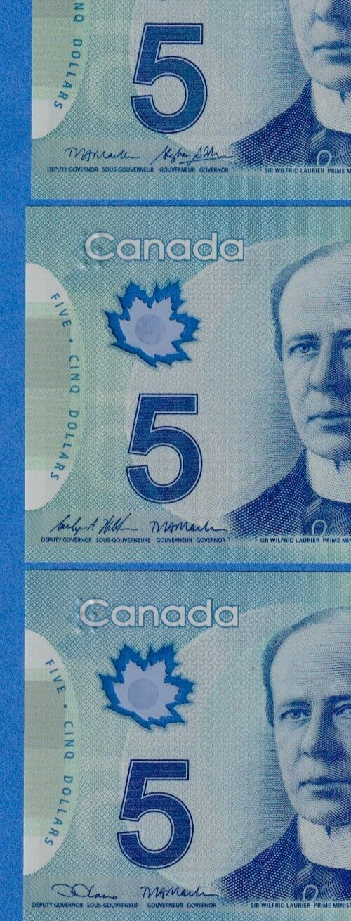 Canada $5 2013 Combo - 3 UNC Polymer Notes P106b,d,e 3 Different ...