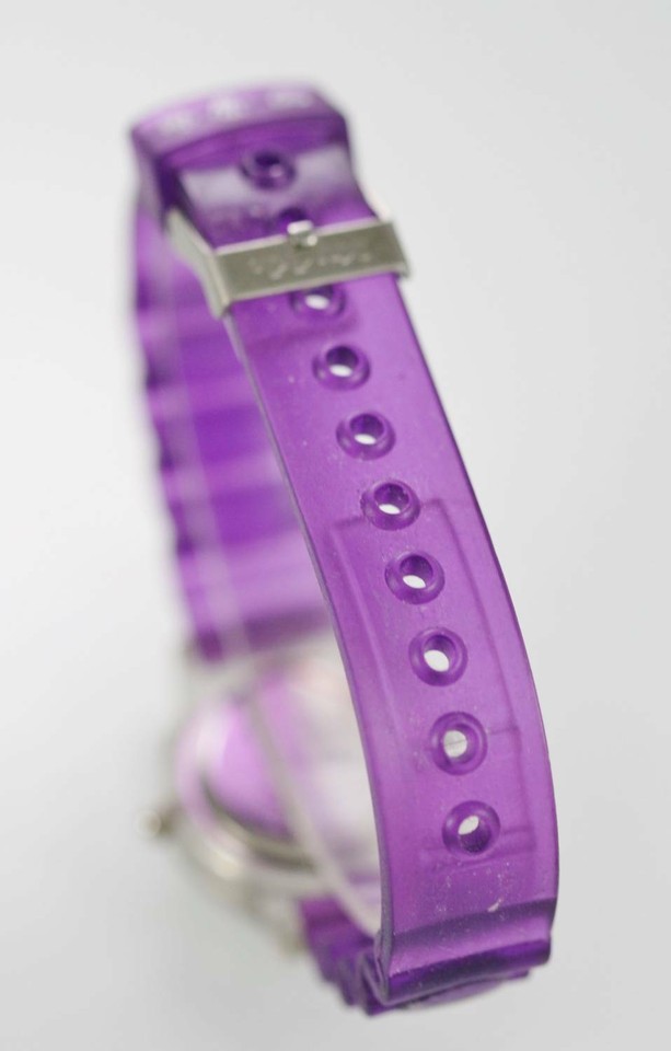 Mudd Watch Womens Purple Clear Plastic Battery Easy Read Water ...
