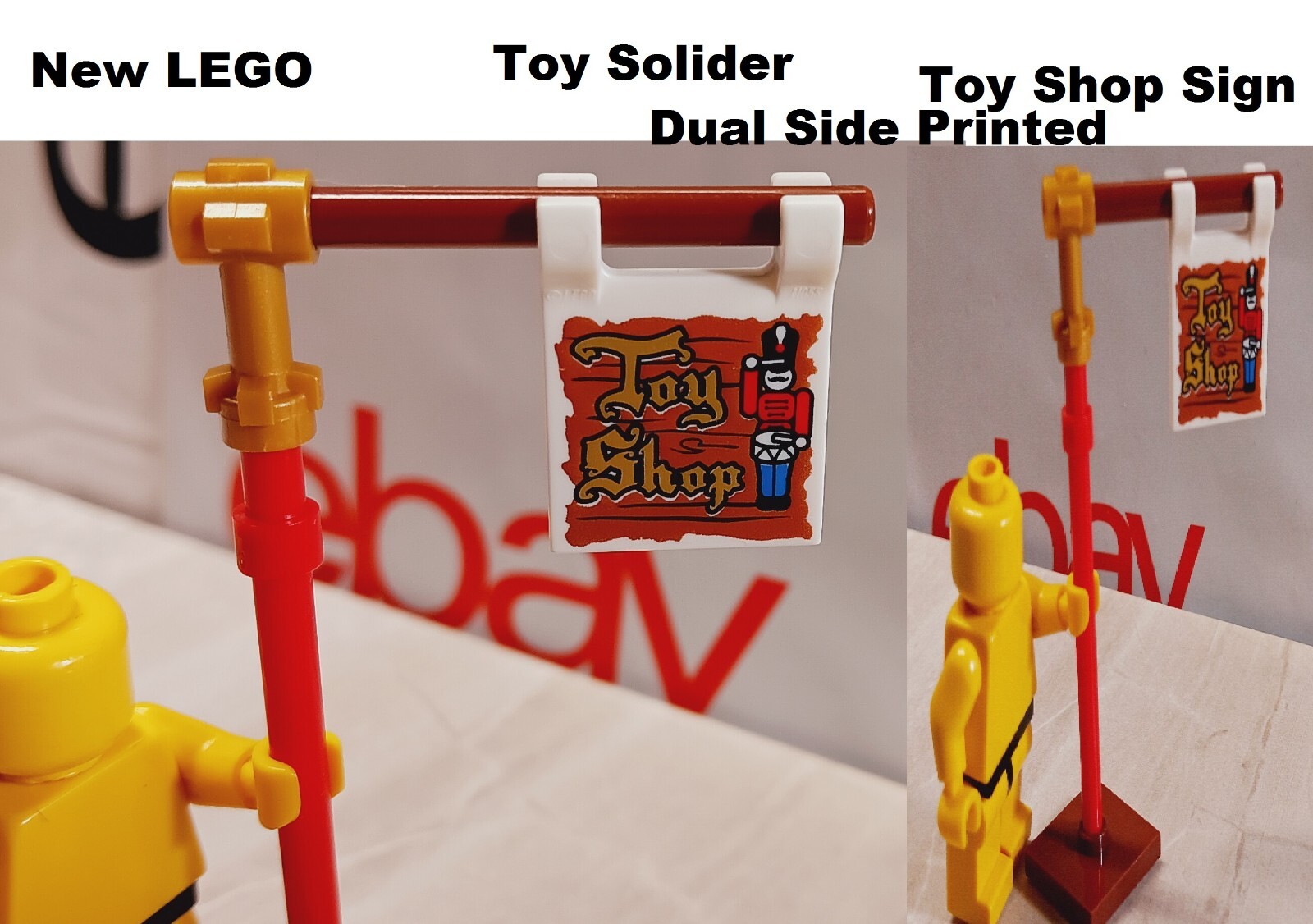 New LEGO Toy Solider Nutcracker Sign Printed Overhang Pole Included ...