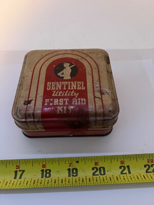 VINTAGE SENTINEL UTILITY FIRST AID KIT COLLECTIBLE TIN WITH CONTENTS | eBay
