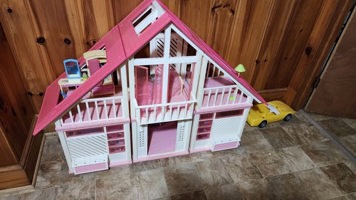 VTG Barbie A Frame Dream House Pink/White Furnished See Pics ...
