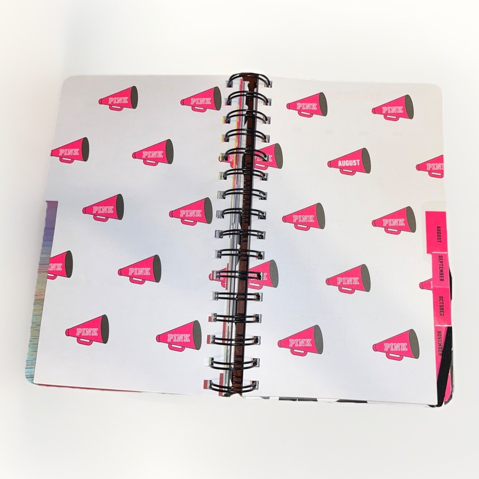 RARE Y2K VICTORIAS SECRET PINK 2018-2019 Planner Journal Black White ...