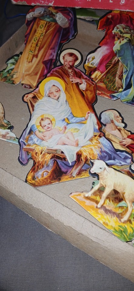 Vintage Christmas Manger Nativity Set Cardboard No. 743 in Original Box ...