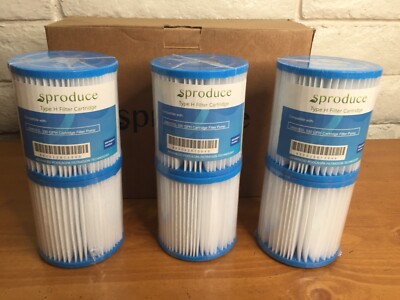 6 Pack Type H Filter Cartridges - Replacement Swimming Pool Cartridges ...