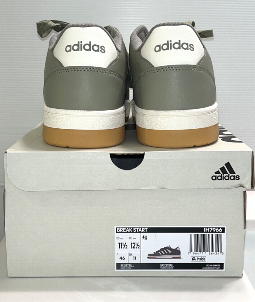 New ADIDAS MEN 11.5 BREAK START IH7966 SHOES SILVER PEBBLE CHALK NWT ...