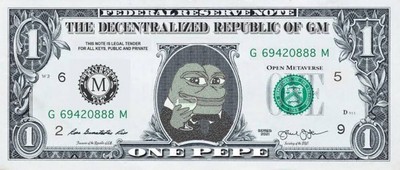 Pepe Memecoin Dollar Bill Crypto Sticker Decal, Make Memecoins Great ...