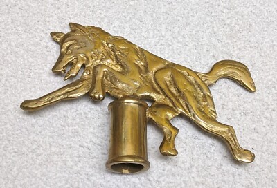 Leaping Wolf Pack Cubs Boy Scout Flag Pole Brass FINIAL Socket style ...