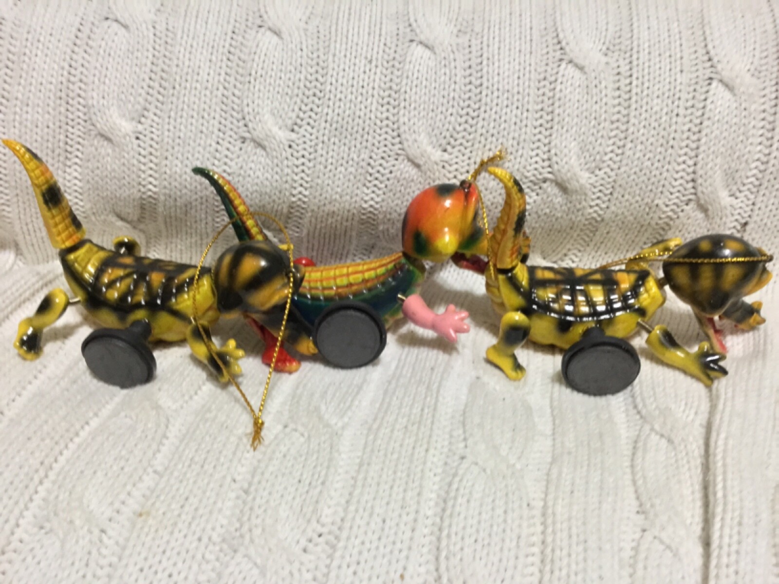 Three Whimsical Spring Action Bobble Bodies Alligator Refrigerator ...