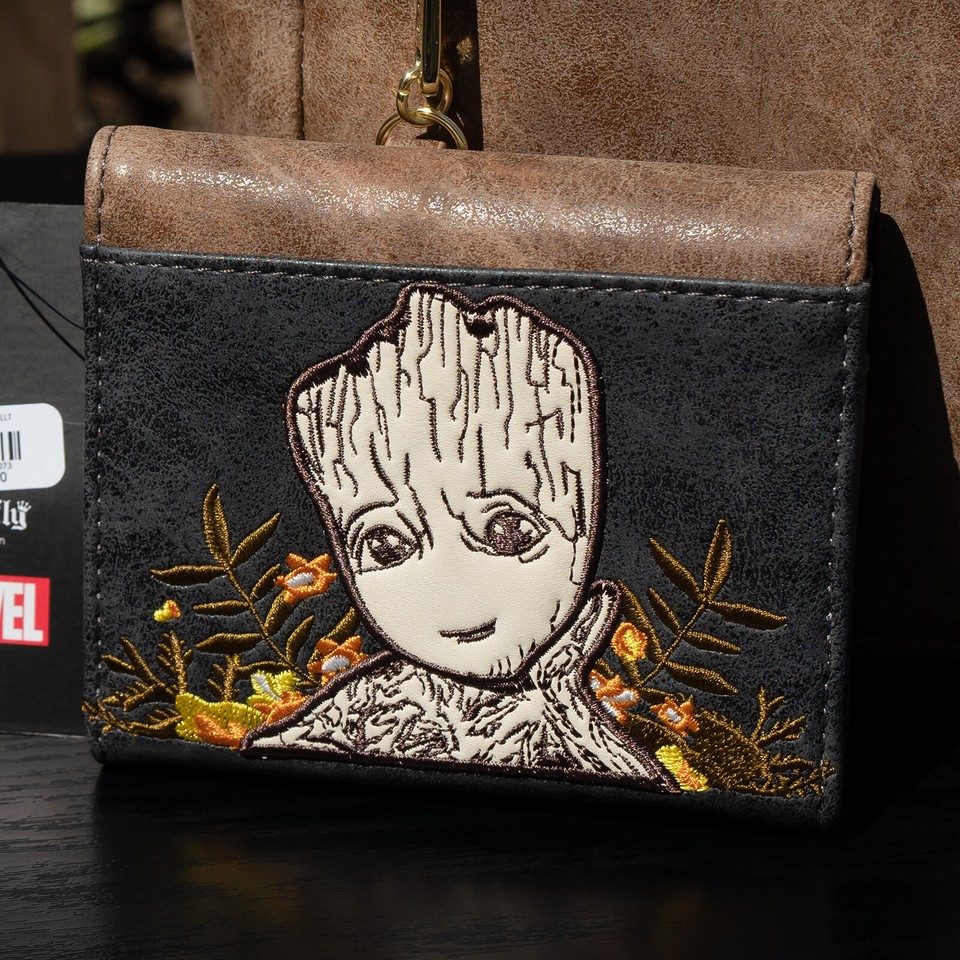 NWT Loungefly Marvel I Am Groot Floral Mini Backpack & Matching Tri ...