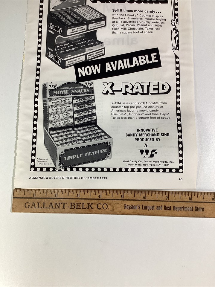 Chunky Candy Print Ad Original Vintage 1979 Rare VHTF Goobers Raisinets ...