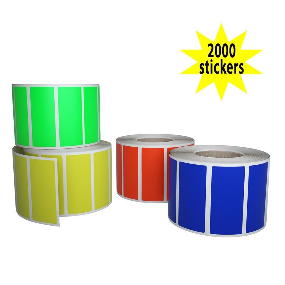 Rectangular Color Coding Lables in Rolls 1.57 Inch x 0.75 Inch 500 Pack ...