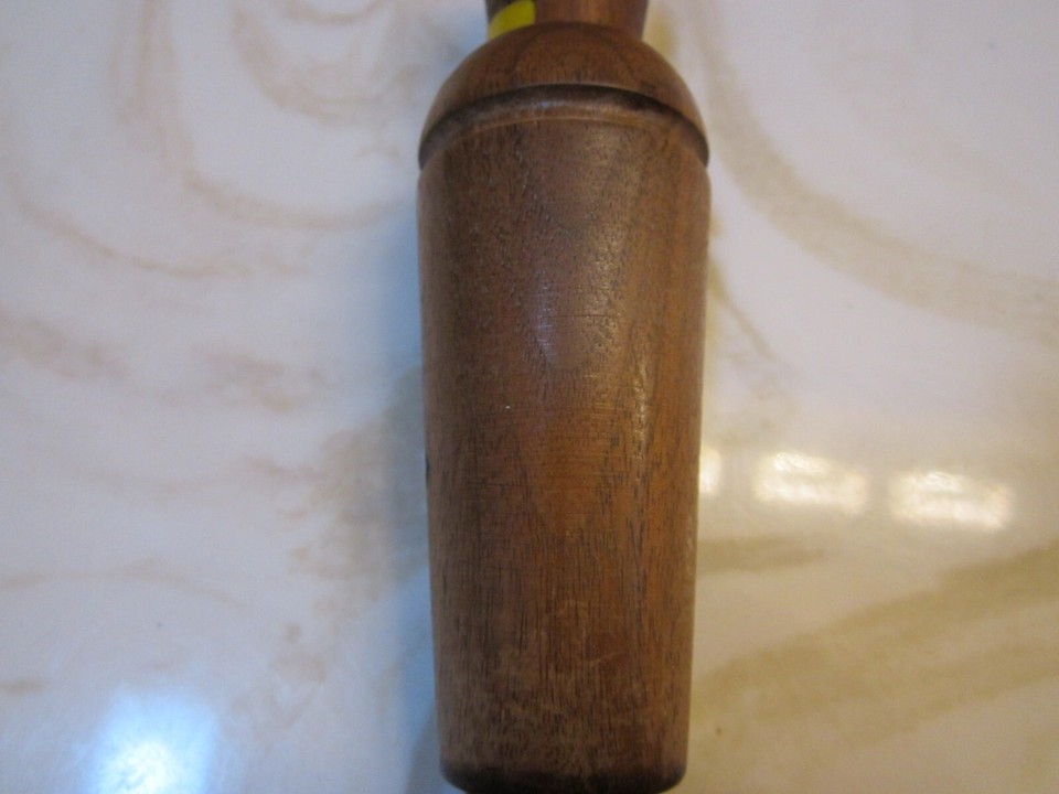 Vintage MALLARDTONE 4 7/8" wooden DUCK CALL with yellow wedge in box w ...