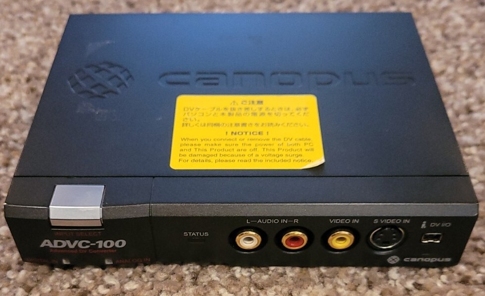 Canopus ADVC-100 Analog to Digital Video Converter Untested No Power ...