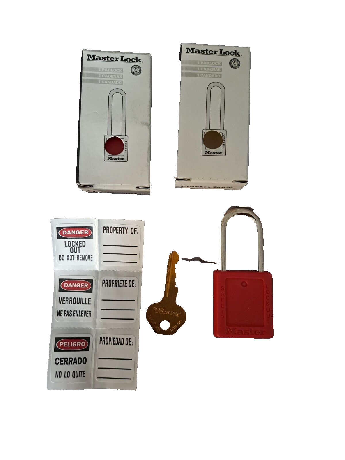Two Master Lock 410Red Lockout Safety Padlocks. New 71649078927 | eBay
