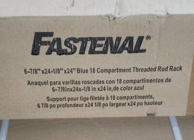 62963 Fastenal 6-7/8" x 24-1/8" x 24" Blue 18 Compartment Threaded Rod ...