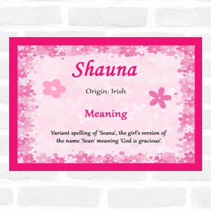 Shauna Name Meaning Pink Certificate | eBay