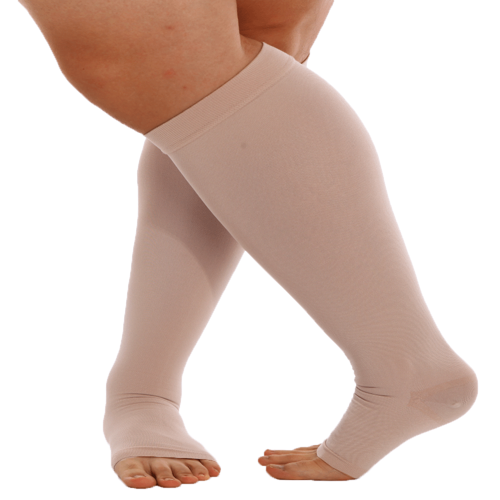 XL-7XL Plus Size Compression Socks 20-30 mmhg Extra Wide Calf Knee High ...