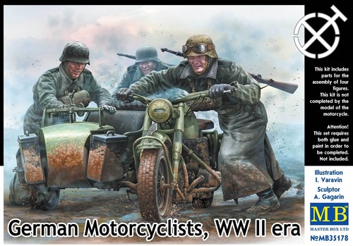 Master Box MB 1/35 35178 WWII German Motorcyclists (Motorcycle not ...