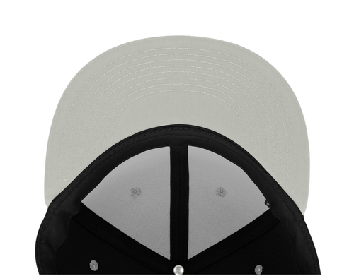 Black & Gray Fitted Flat Bill Plain Solid Blank Baseball Ball Cap Caps ...