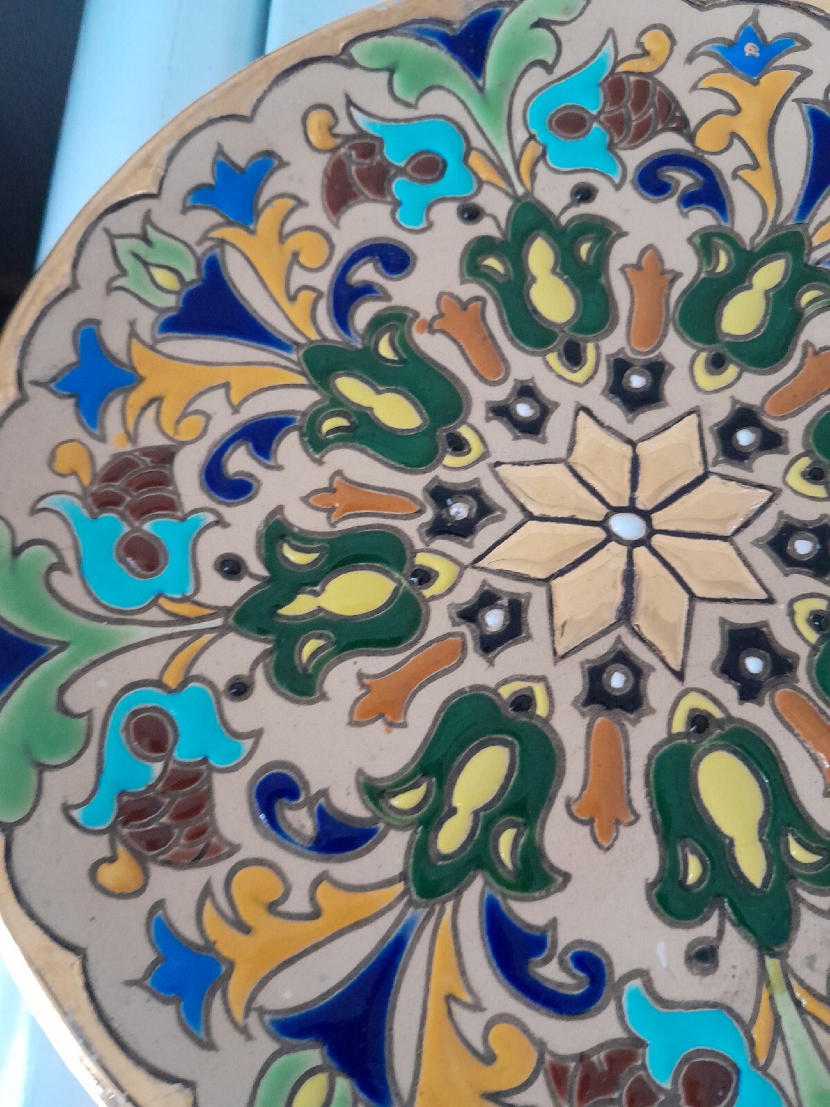 Vintage Ceramicas Sevilla Spanish Plate, Enameled 24k Gold Decorative ...