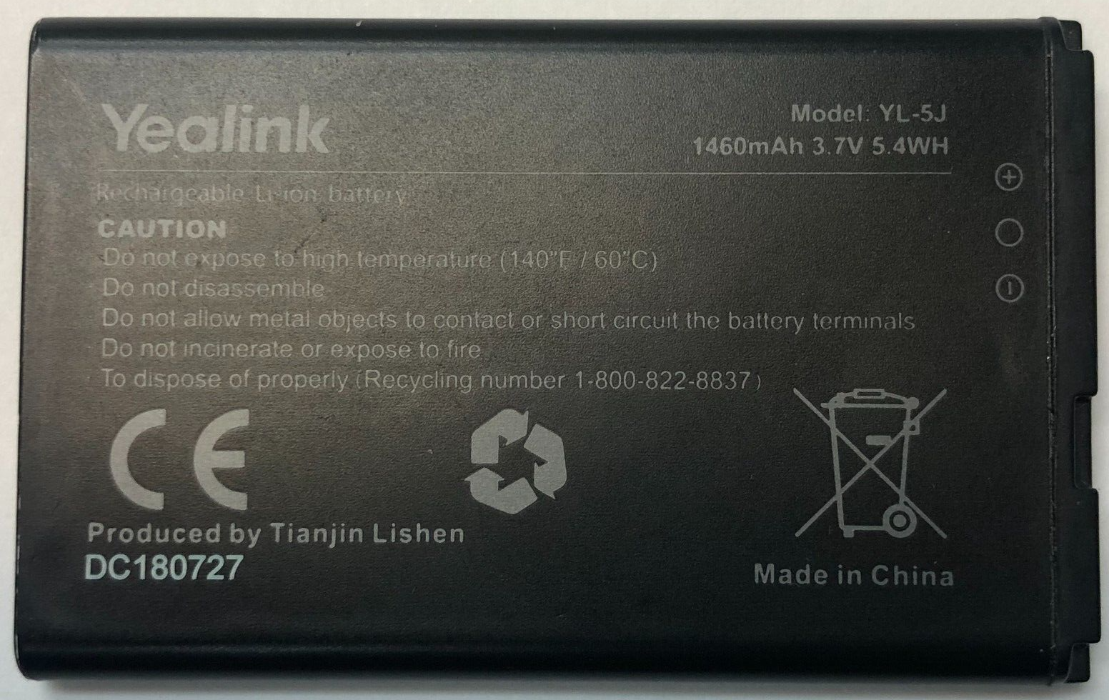 Genuine OEM Yealink Battery W56 W56p DECT Phone Yl-5j 1460mah for sale ...