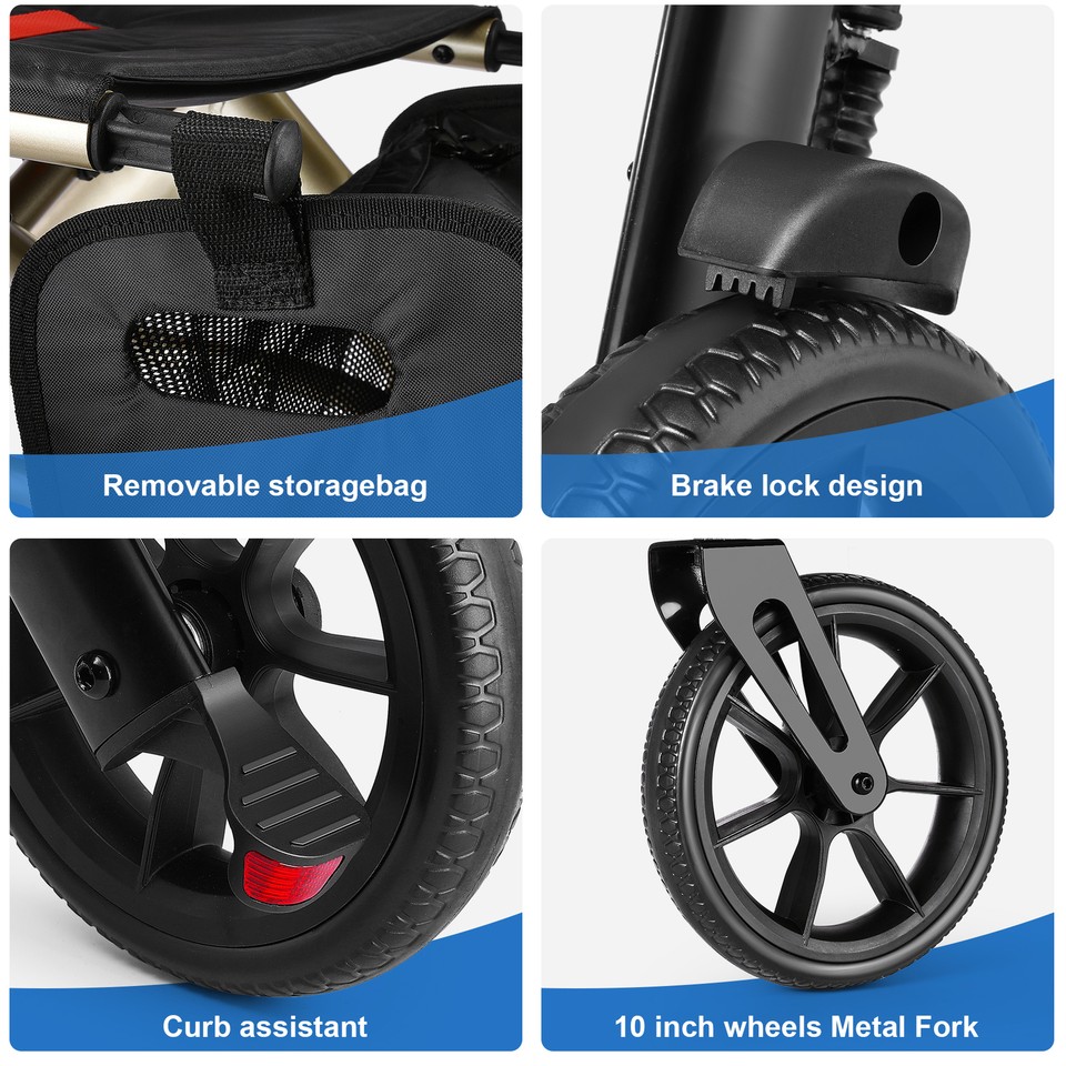 Walk Mate Rollator Pro Walker for Seniors Taller 5~7ft W/ Height ...