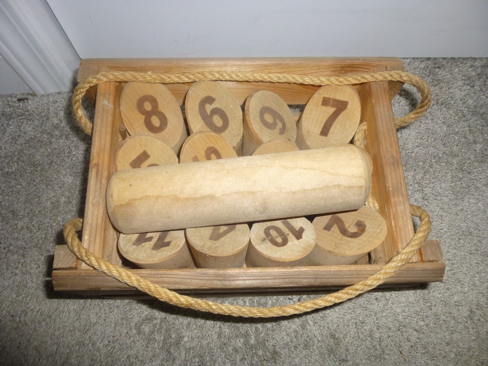 Original Molkky Wooden Pin & Skittles Game Outdoor Fun Game From Tactic ...