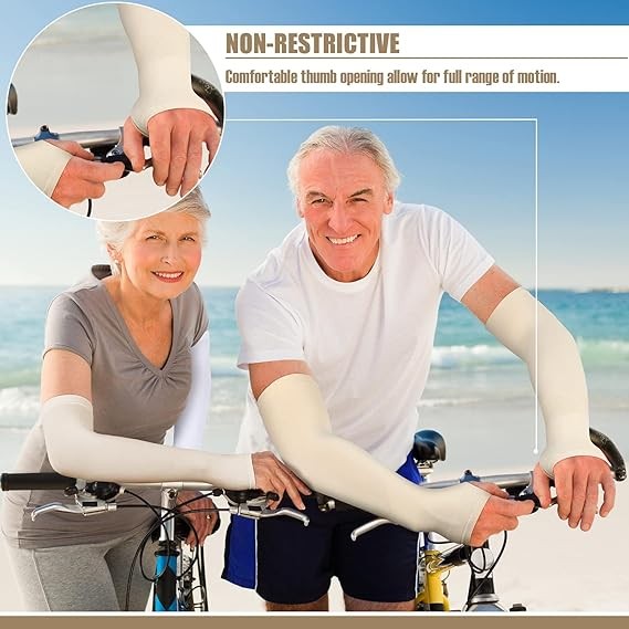 Eurzom 8 Pairs Elderly Skin Protector Sleeves Thin Skin Arm Sleeve ...